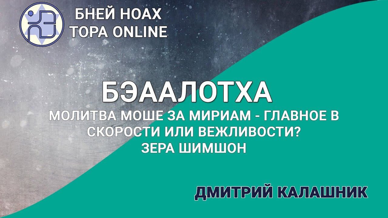 Молитва Моше за Мириам - главное в скорости или вежливости? Зера Шимшон 7. Недельная глава Бэаалотха