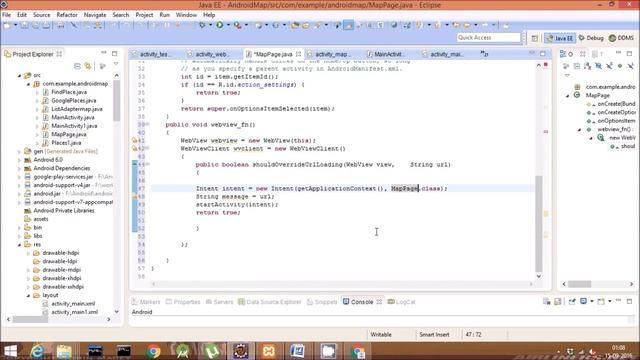 Google Maps Tutorial:WebView Android: HTML Page with Google Map API on ...