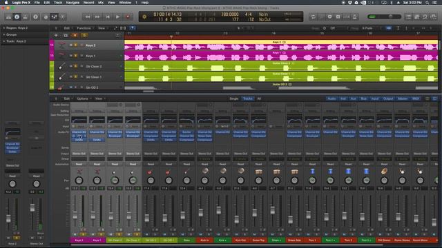 Logic Pro X - Pop/Rock Mixing - PART 8 - Clean Guitar and Keys, EQ, Enveloper, Direction Mixer