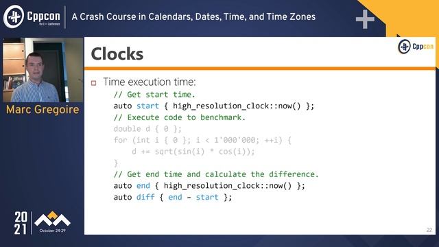 A Crash Course in Calendars, Dates, Time, and Time Zones - Marc Gregoire - CppCon 2021