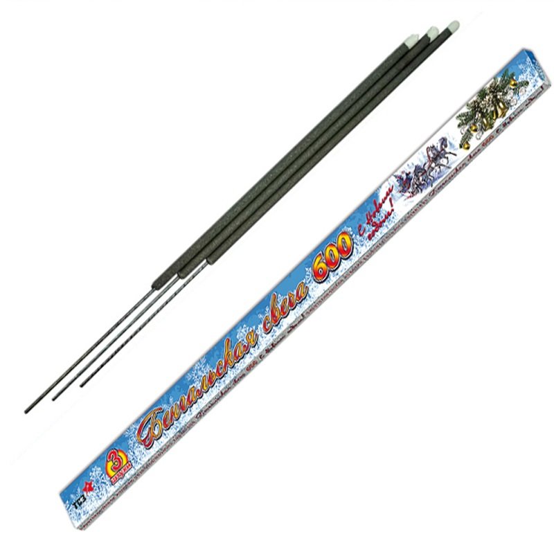 Бенгальская свеча 600 мм С новым годом! 3 шт ТСЗ | Пиромаркет