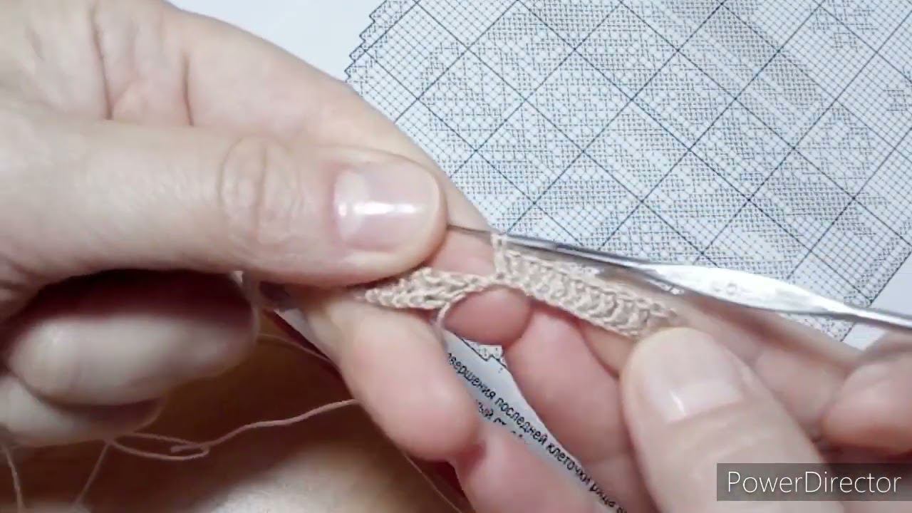 МК/Салфетка крючком/ Рельефный край/В стиле филейного кружева