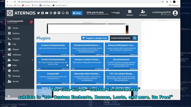 Custom Enchantments plugin on Aternos | Minecraft - смотреть видео ...