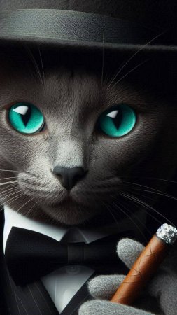 🐾 Кот-мафиози: Русская голубая в деле! 🐾