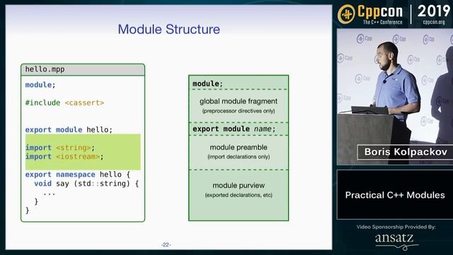 Practical C++ Modules - Boris Kolpackov - CppCon 2019