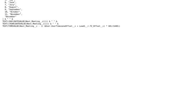 Salesforce: How to output [MMMM dd yyyy hh:mm AM/PM] using Text formula ...