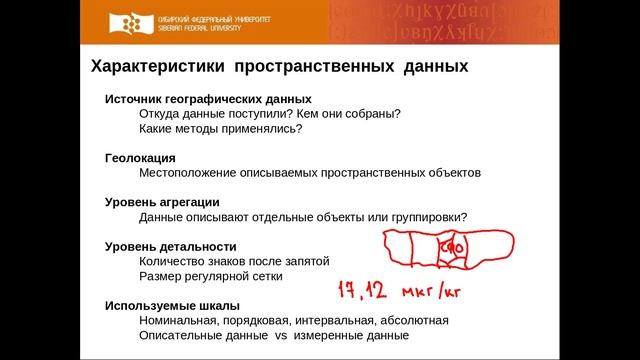 1-07 Характеристики пространственных данных (13 мин)