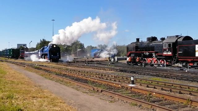 Паровоз П36-0032 с "Рускеальским экспрессом"