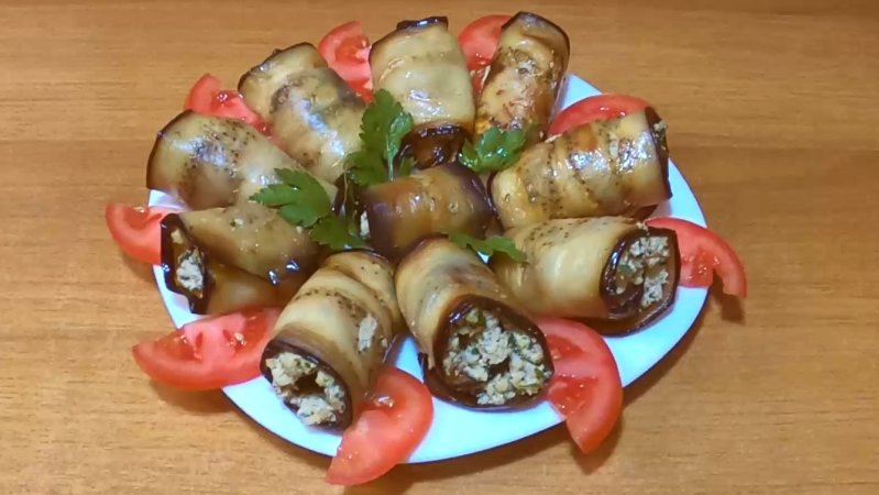 Рулетики из БАКЛАЖАНА с орехами и чесночком, закуска