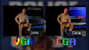 Police Quest 3 - The Kindred - PC - Intro - VGA vs EGA comparation