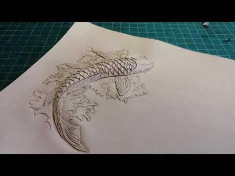 Обложка для паспорта. Этап тиснения по коже. Изделия из кожи. СКСтиль. Видео обзор тиснения - Карп.