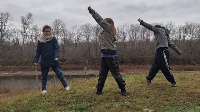 Тренировка на природе, начало /разминка перед тренировкой/ Outdoor training, warm-up before training