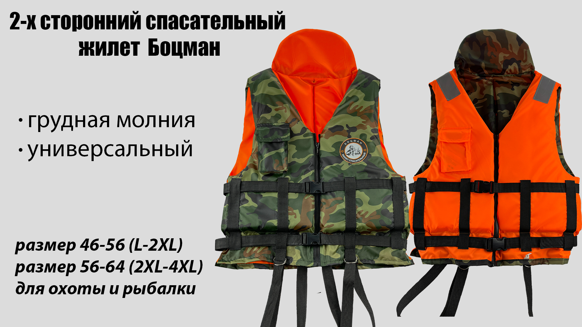 Описание 2-х стороннего спасжилета Боцман