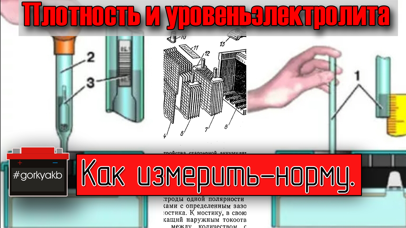 Уровень и плотность электролита в аккумуляторе