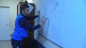 Занятие группы БУ-1 по теме_ Комбинация игры в стенку и удар по воротам_. Тренер Окунев А.М..