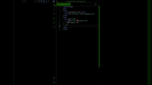 Transparent Text In HTML CSS #coding #html #css