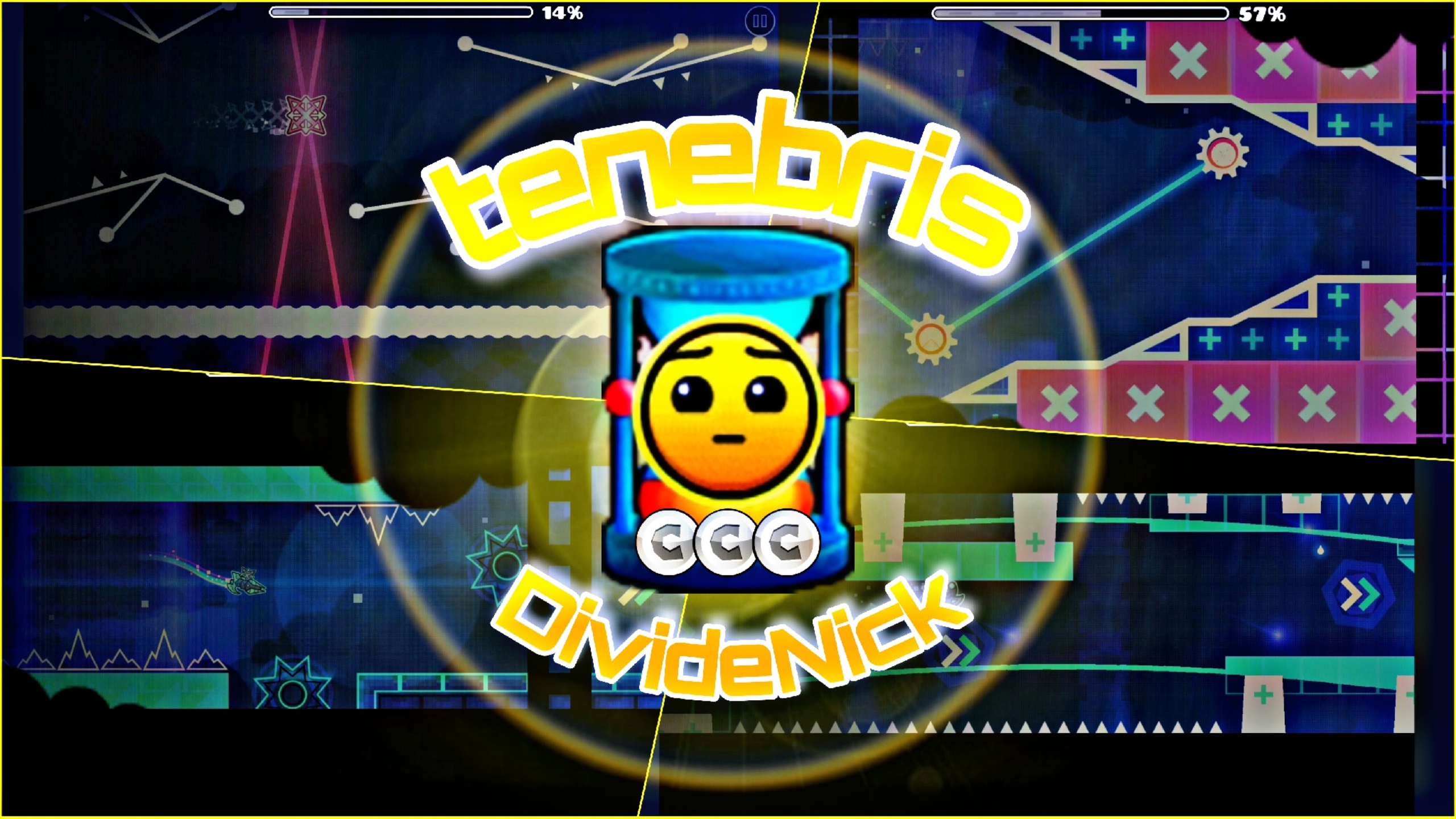 XXL УРОВЕНЬ #4: tenebris by DivideNick (Hard 5*) [3 coins] | Geometry Dash