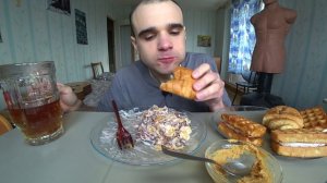 МУКБАНГ НАРЕЗКИ  ЛУЧШЕЕ - КРУАССАН / CROISSANT / ВАФЛИ/ ХЛОПЬЯ / ASMR Mukbang АСМР 27. 09. 2023 #868