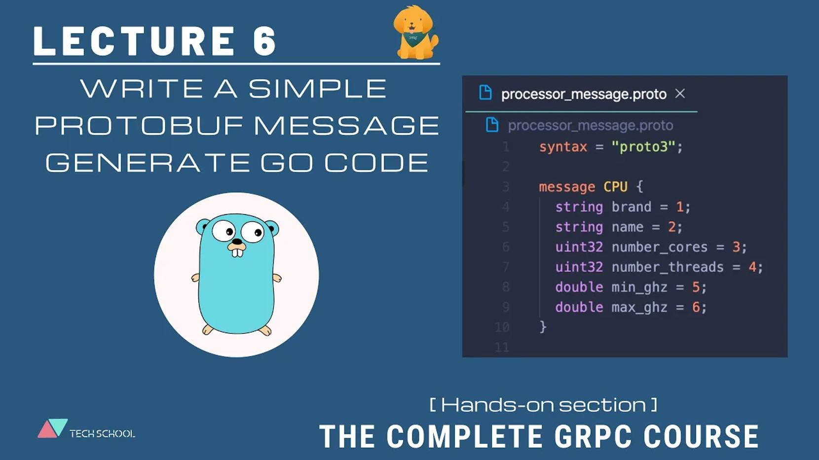 TECH SCHOOL - [gRPC #6] Write a simple protobuf message and generate Go codes