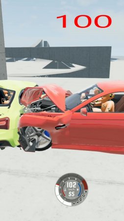 КРАШ ТЕСТ #3.3 - Hirochi eSBR 800 против ETK Kc6t - 100 km/h  #shorts #beamng #beamng_drive