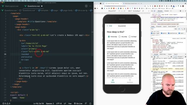 Quasar & Vue 3: iOS Page Transitions WITH Routes | [2] (Real World App ...