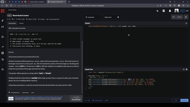 Задачки с Codewars - 8 kuy - Blood Alcohol Content