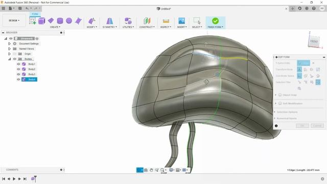 How to 3D Model a Jellyfish in Fusion 360- CAD Character Design ...