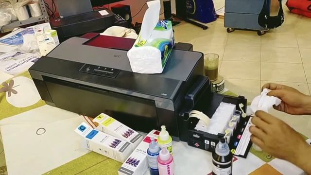 Epson L1300 A3 + Ink tank printer installation UNBOXING/REVIEW ...