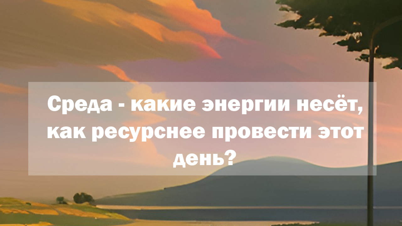Среда - какие энергии несёт, как ресурснее провести этот день?