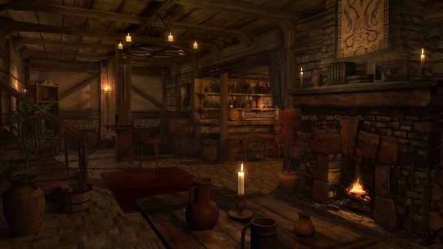 Fireplace Sounds - Medieval Tavern - Inn Ambience _ 1 hour