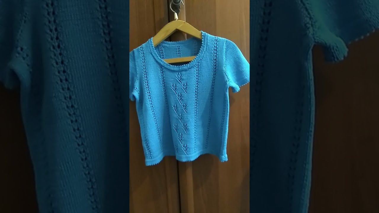 Ажурная кофточка связанная на спицах.