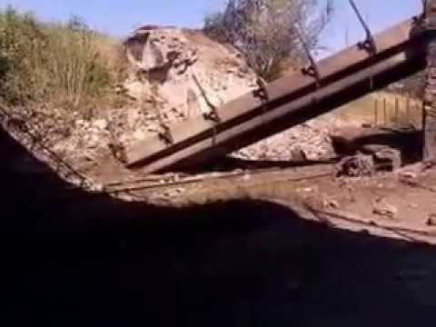 Подорванный мост в Горловке (28.07.14)