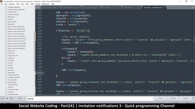 Social Website from scratch - Part 242 - Invitation notifications 3 | OOP PHP with MYSQL ...