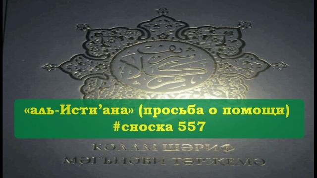 Мольба о помощи (الاستعانة) и сноска 557 | Марат абу Зарр
