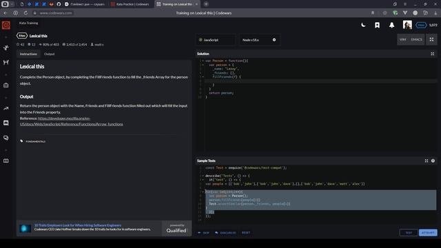 Задачки с Codewars - 8 kuy - Lexical this