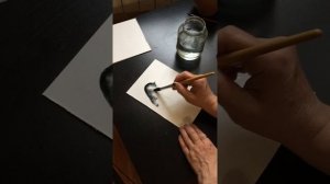 Ворона акварелью