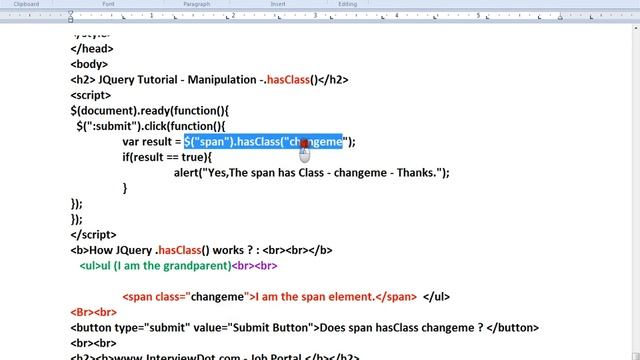 JQUERY HASCLASS METHOD DEMO – смотреть онлайн видео от Центр стильной разработки в хорошем ...