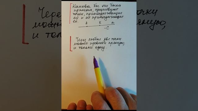 Геометрия. Начала. Аксиомы. Принадлежность точек и прямых.