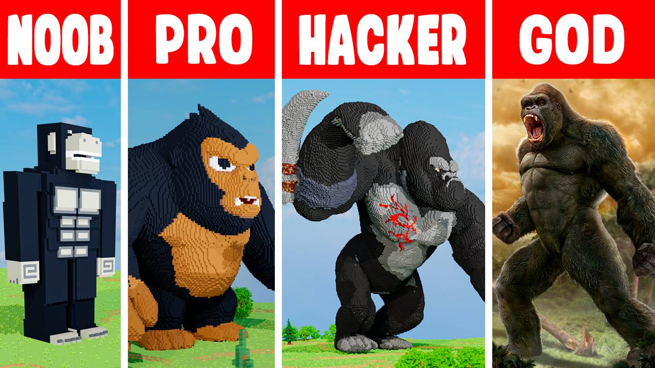 КИНГ КОНГ В МАЙНКРАФТЕ. СТРОИТЕЛЬНАЯ БИТВА.