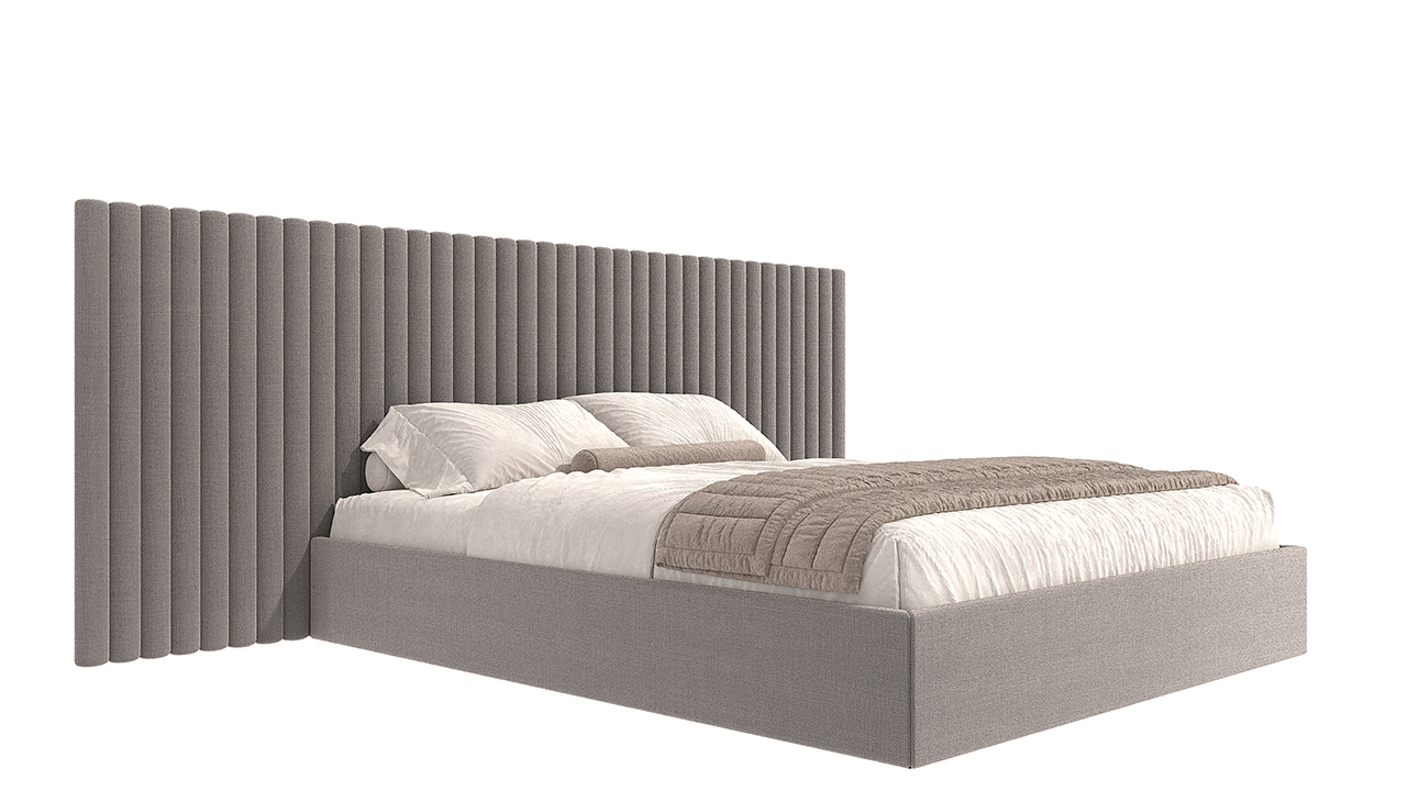 Кровать с панорамным изголовьем в интерьере. Модель Мадрид