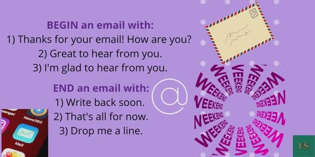 Writing an email about weekends