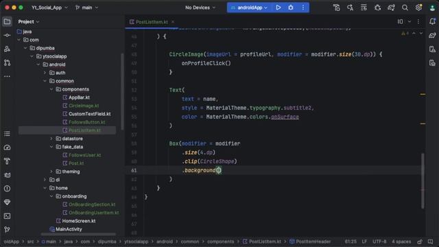 Kotlin Multiplatform Mobile & Ktor: Build a Social Media App - Part 6 Android HomeScreen UI ...