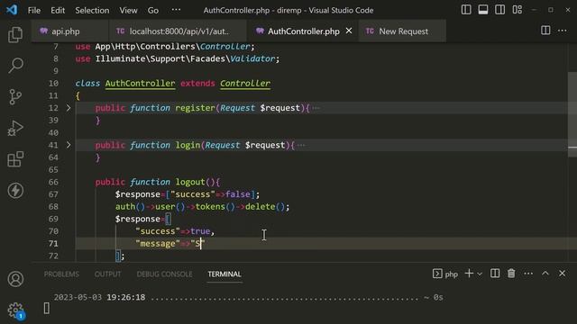 Curso de React JS y Laravel 👉 API Rest Logout con Tokens 👈 Directorio ...