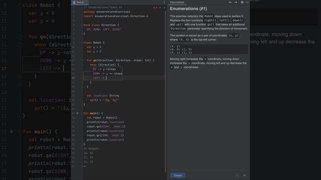 Kotlin - Enumerations Robot Part 7