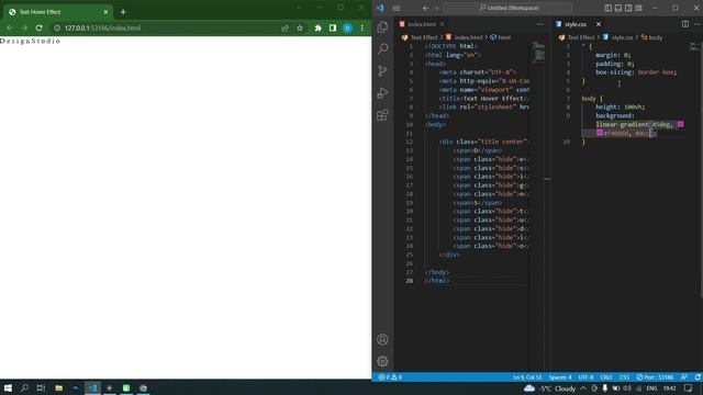 Hover Effect для текста используя Html And Css шаг за шагом Hover Effect For Text Css смотреть