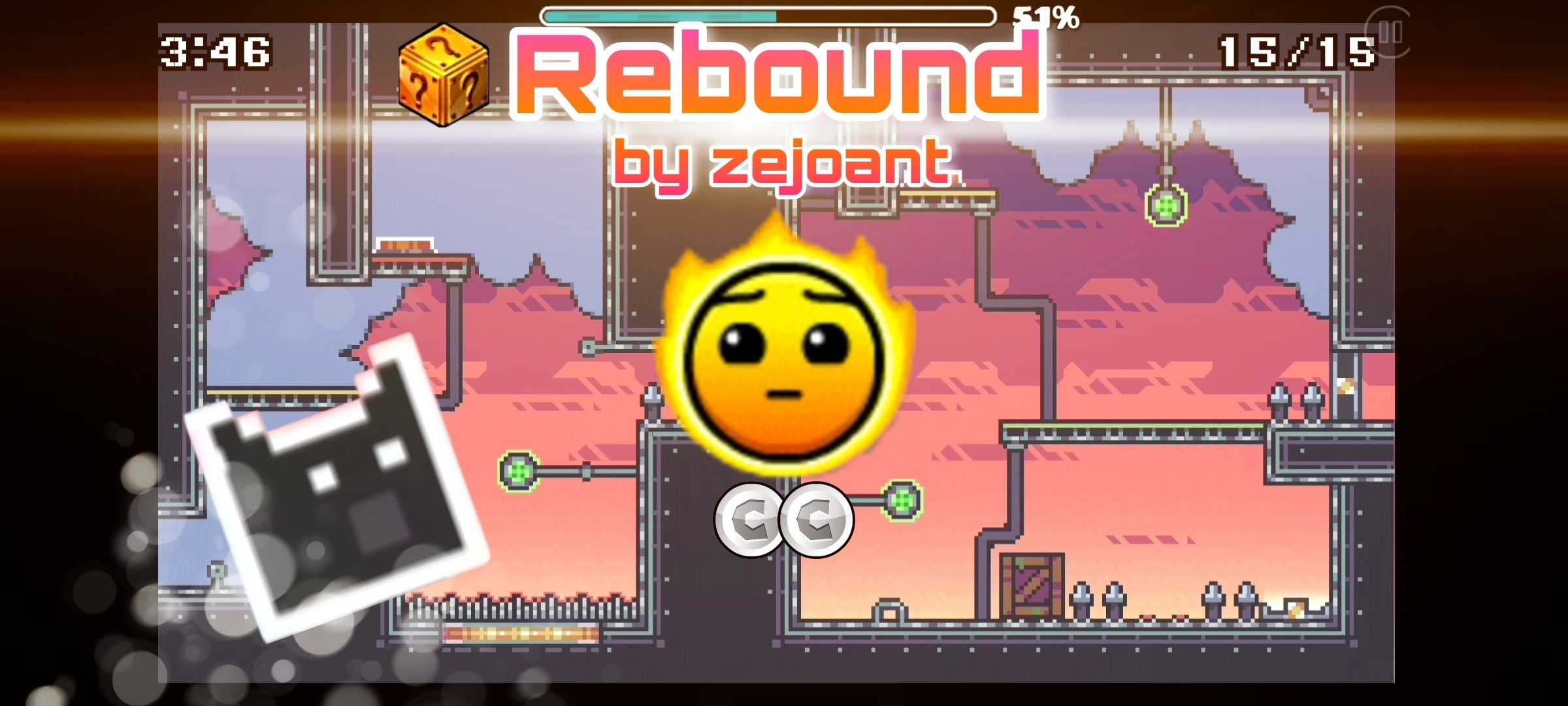 МИНИ ИГРА #1: Rebound by zejoant (Hard 5*) [2 coins] | Geometry Dash