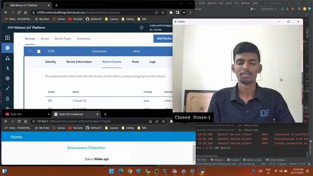 Drowsiness Detection & Alerting System | Demonstration Video | IBM Cloud | Node-Red | Python ...