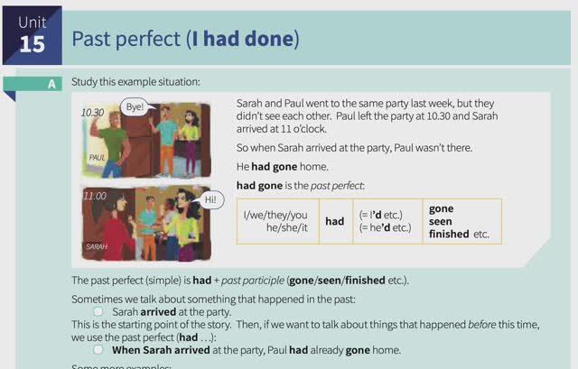 15. Past Perfect.