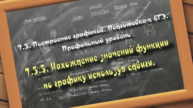 7.5.5. Нахождение значений используя сдвиги. Построение графиков сложных функции. Подготовка к ЕГЭ