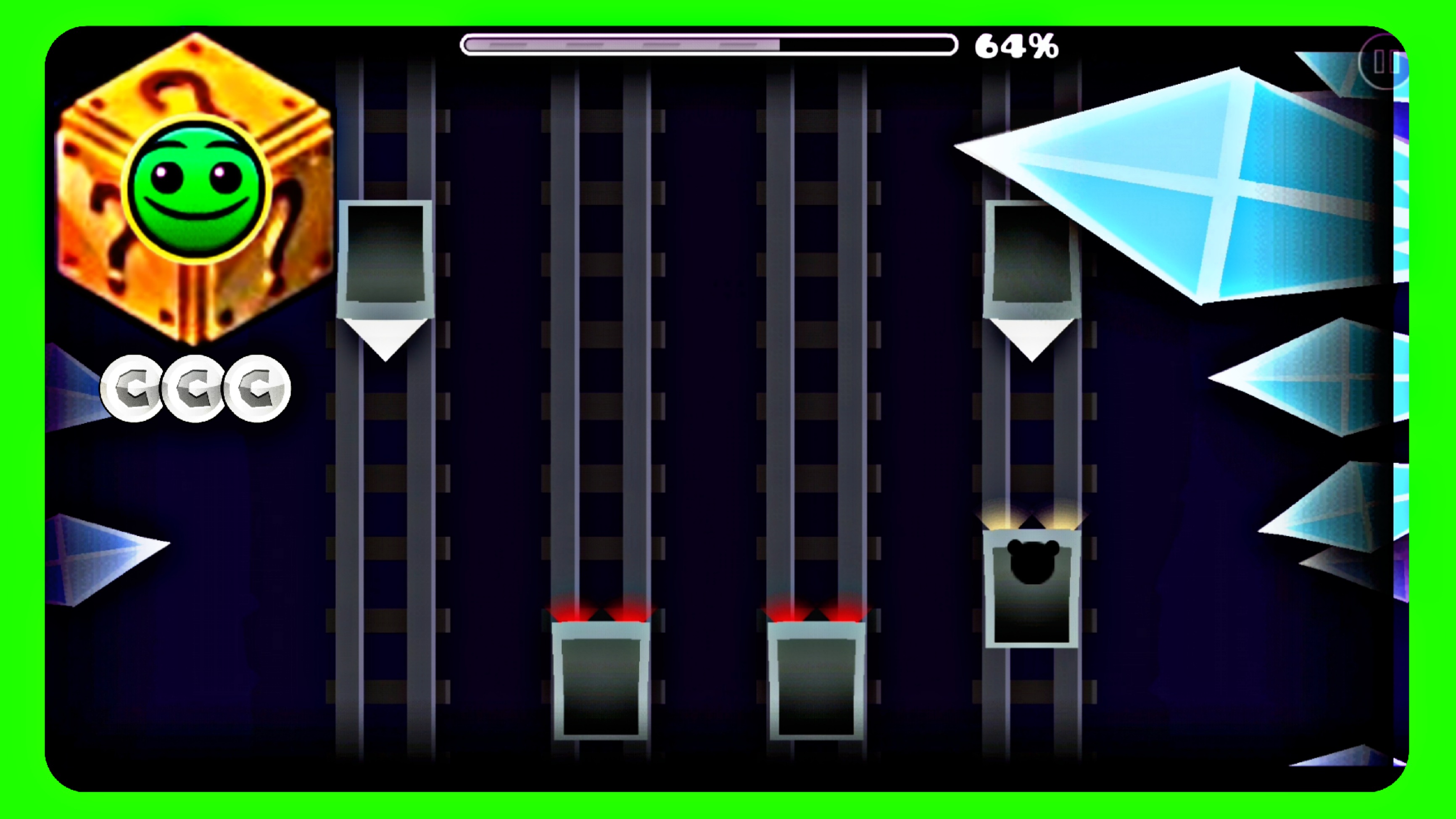 МИНИ ИГРА #3: RailGame by Serponge (Normal 3*) [3 coins] | Geometry Dash